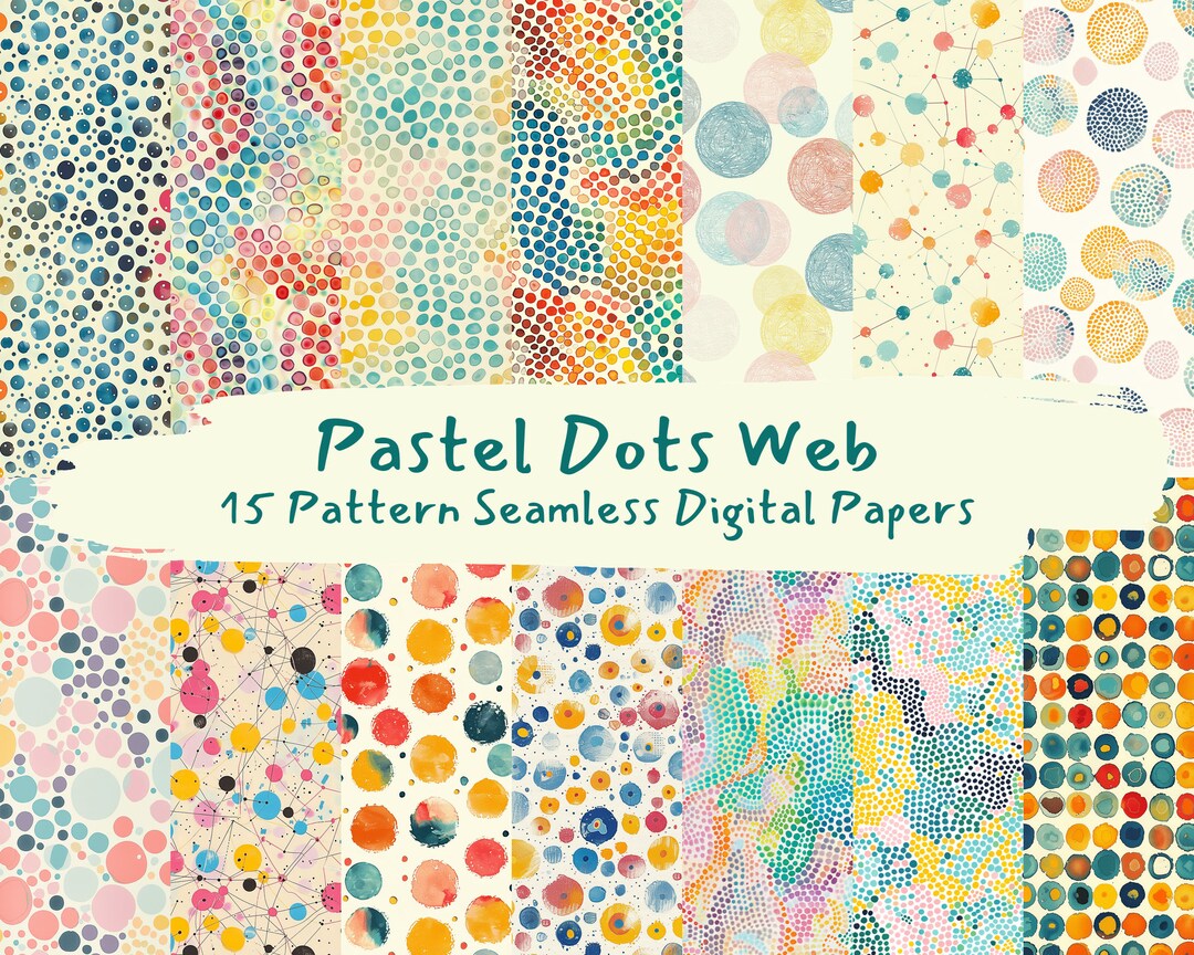 Pastel Dots Web Pattern Seamless Digital Papers - Printable Scrapbook ...