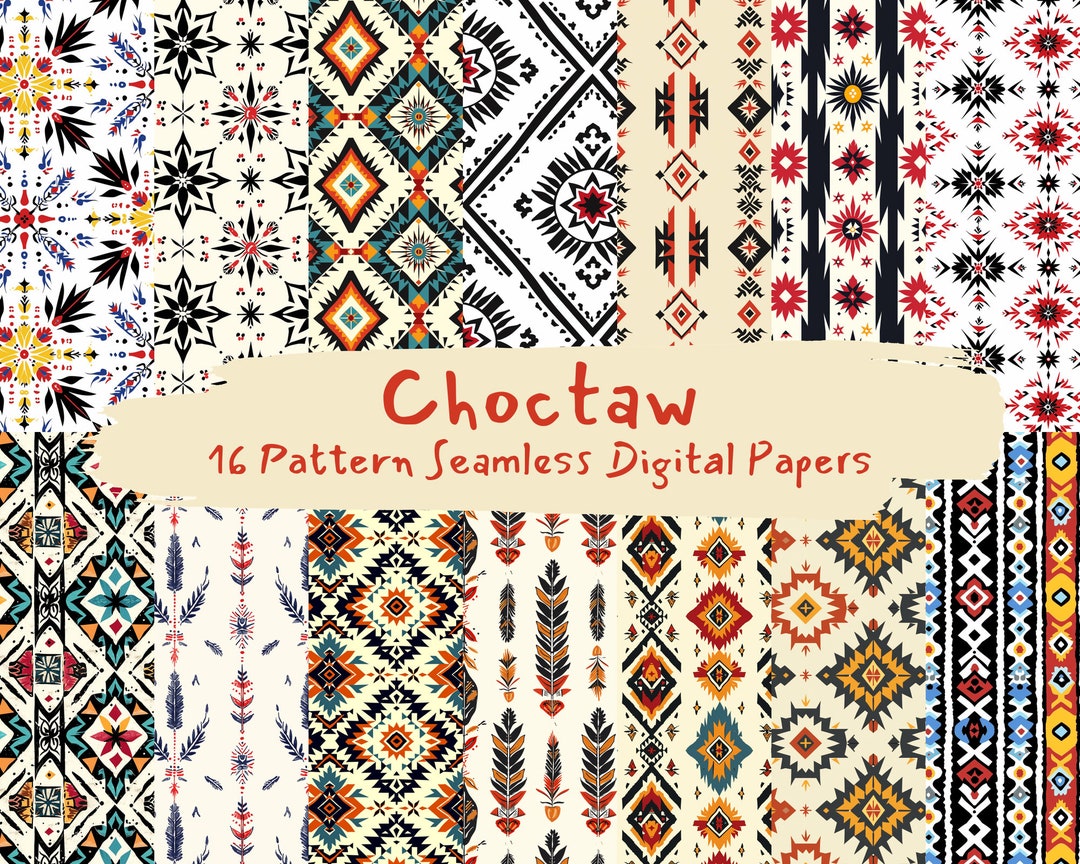 Choctaw Pattern Seamless Digital Papers - Printable Scrapbook Paper ...