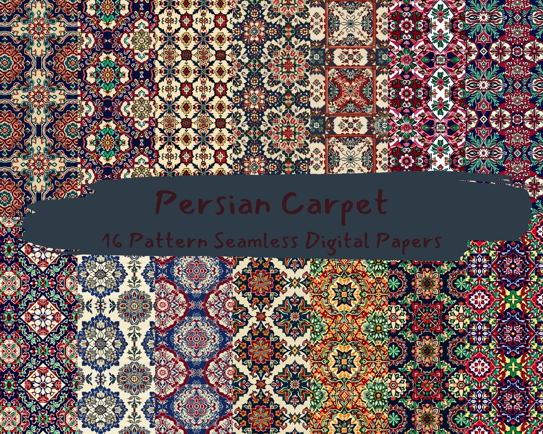 Persian Carpet Pattern Seamless Digital Papers - Printable Scrapbook ...