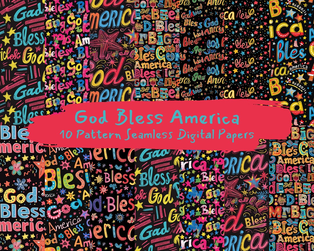 God Bless America Pattern Seamless Digital Papers - Printable Scrapbook ...