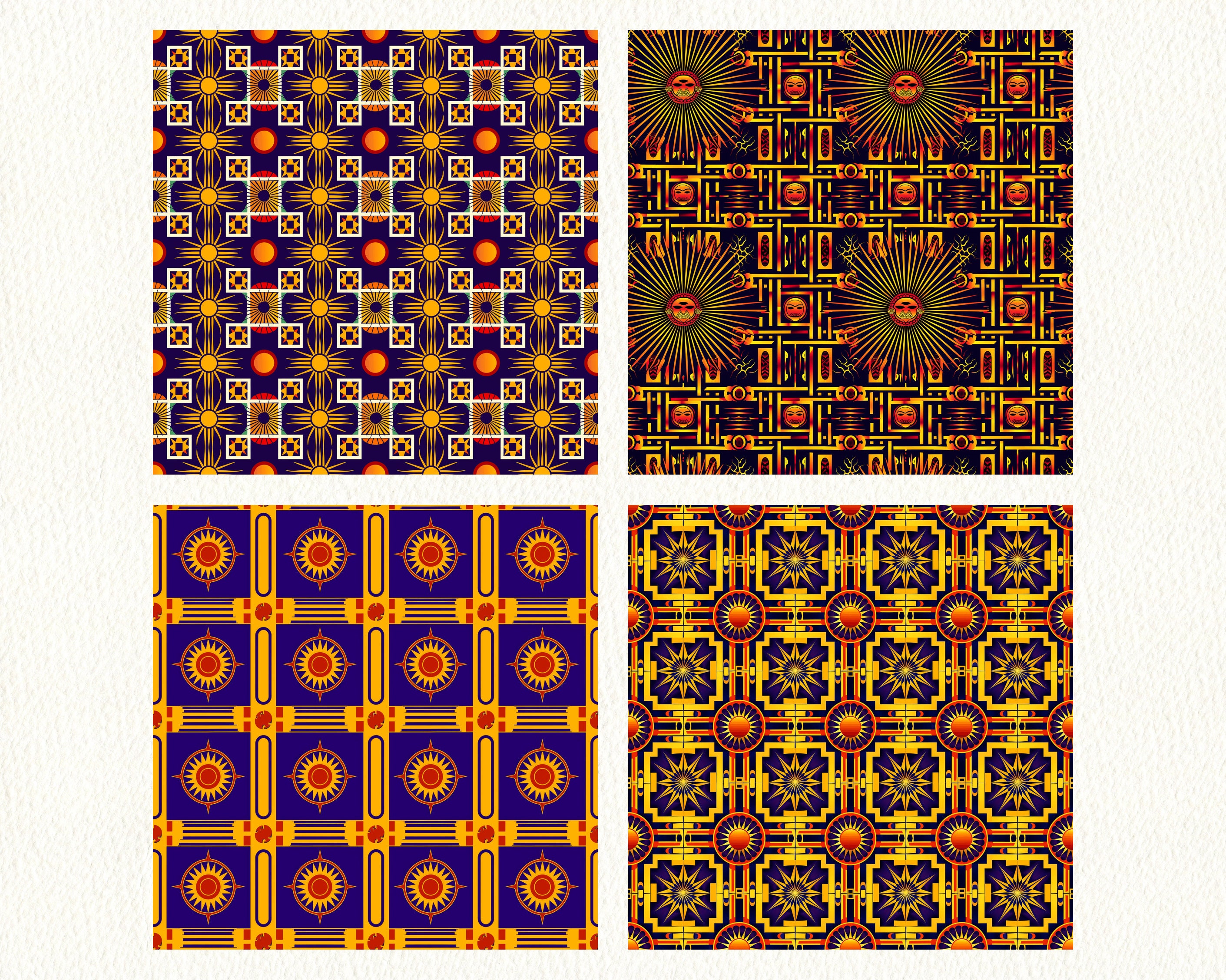 The Sun of Mexico Pattern Seamless Digital Papers - Printable Scrapbook ...