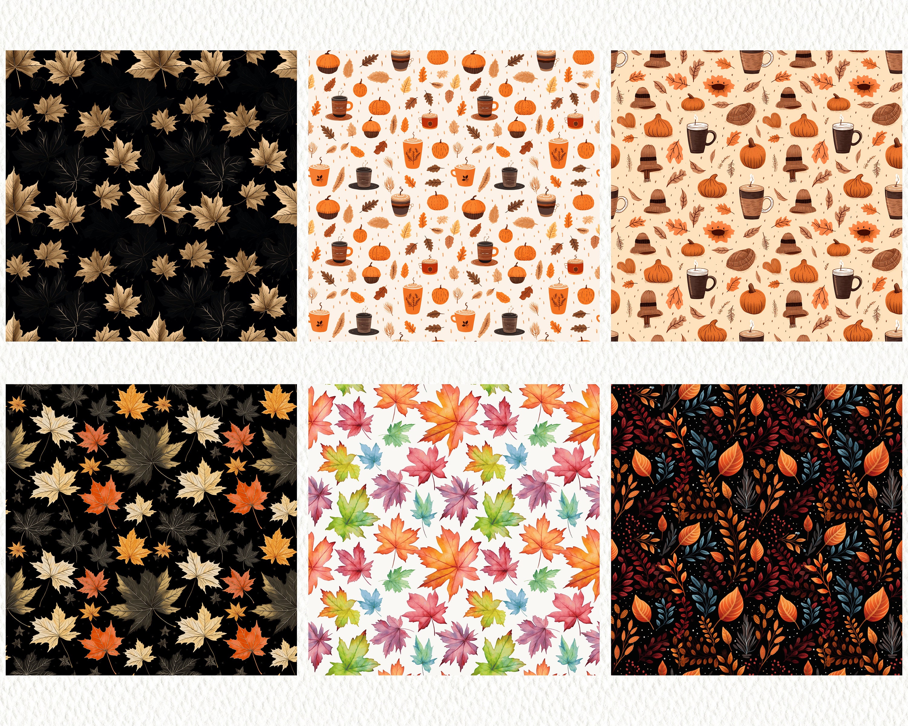 Autumn Season Pattern Seamless Printable Patterns, Instant Download ...