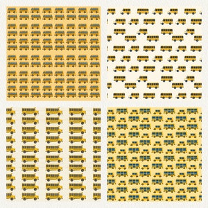 School Bus Pattern Seamless Digital Papers - Printable Scrapbook Paper ...