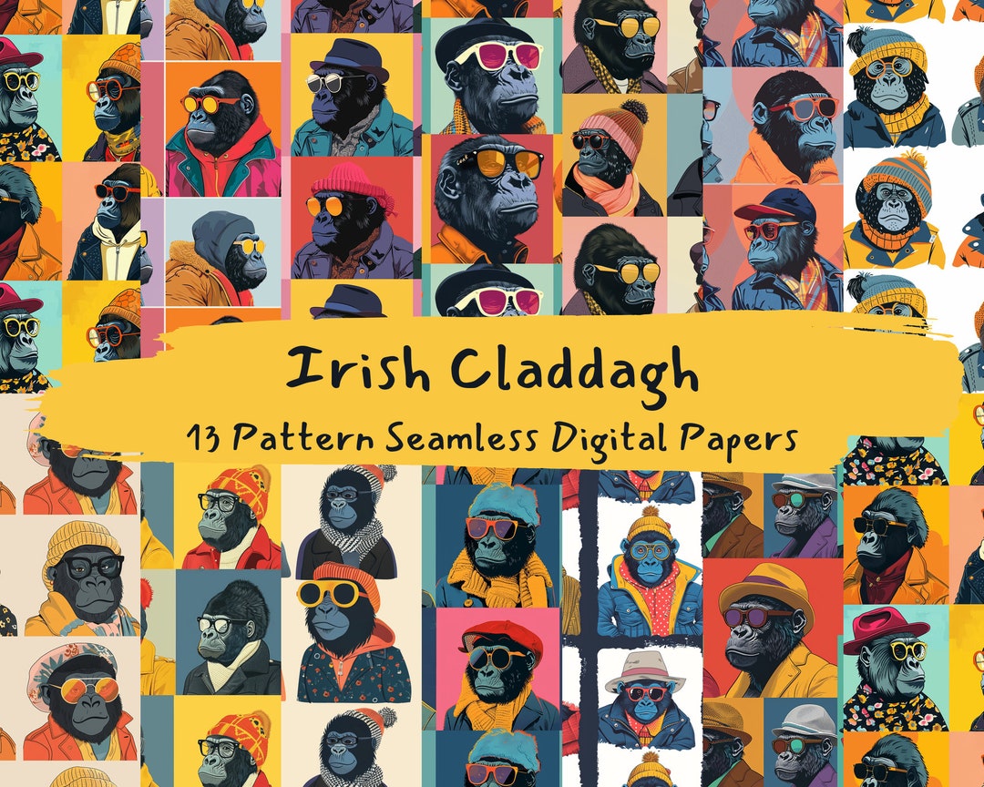 Irish Claddagh Pattern Seamless Digital Papers - Printable Scrapbook ...