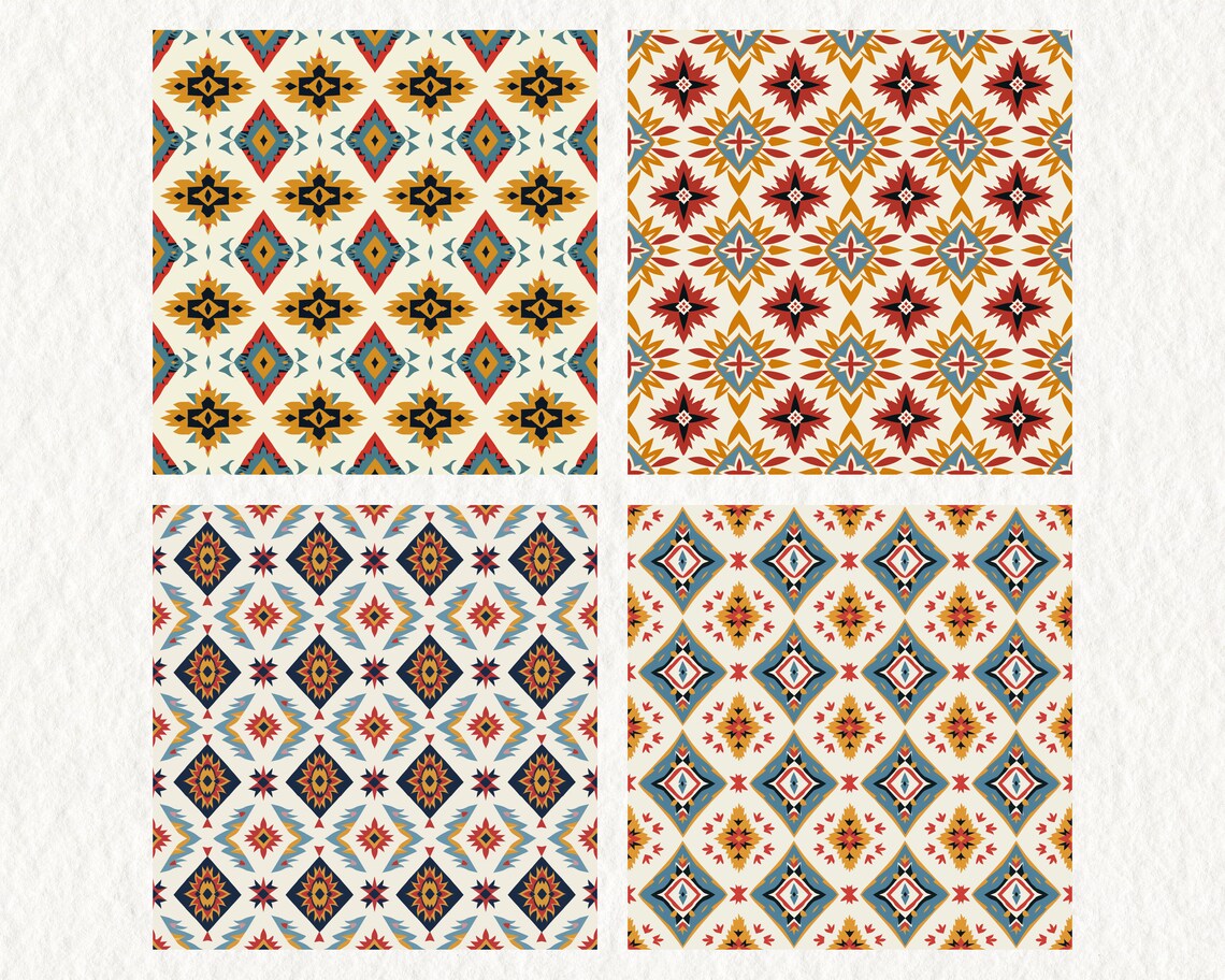 Indian Motifs Pattern Seamless Digital Papers - Printable Scrapbook ...