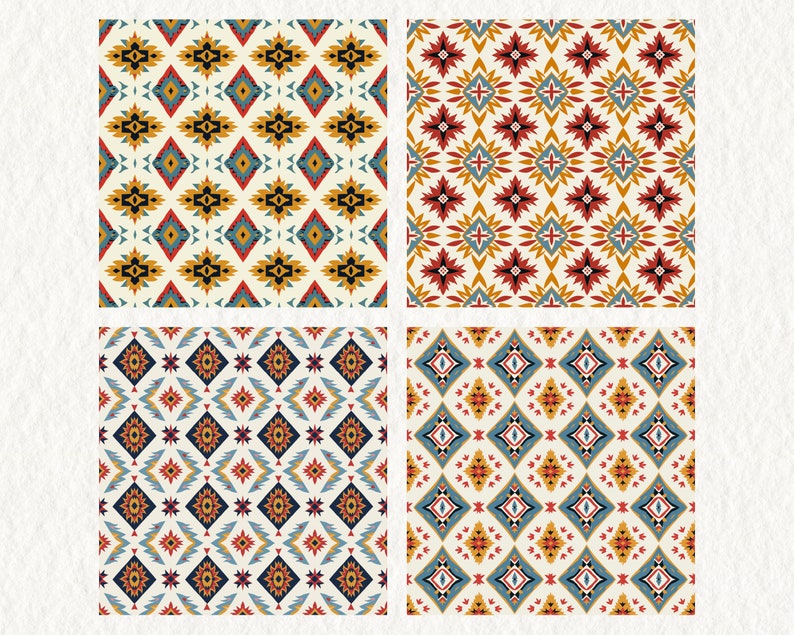 Indian Motifs Pattern Seamless Digital Papers - Printable Scrapbook ...