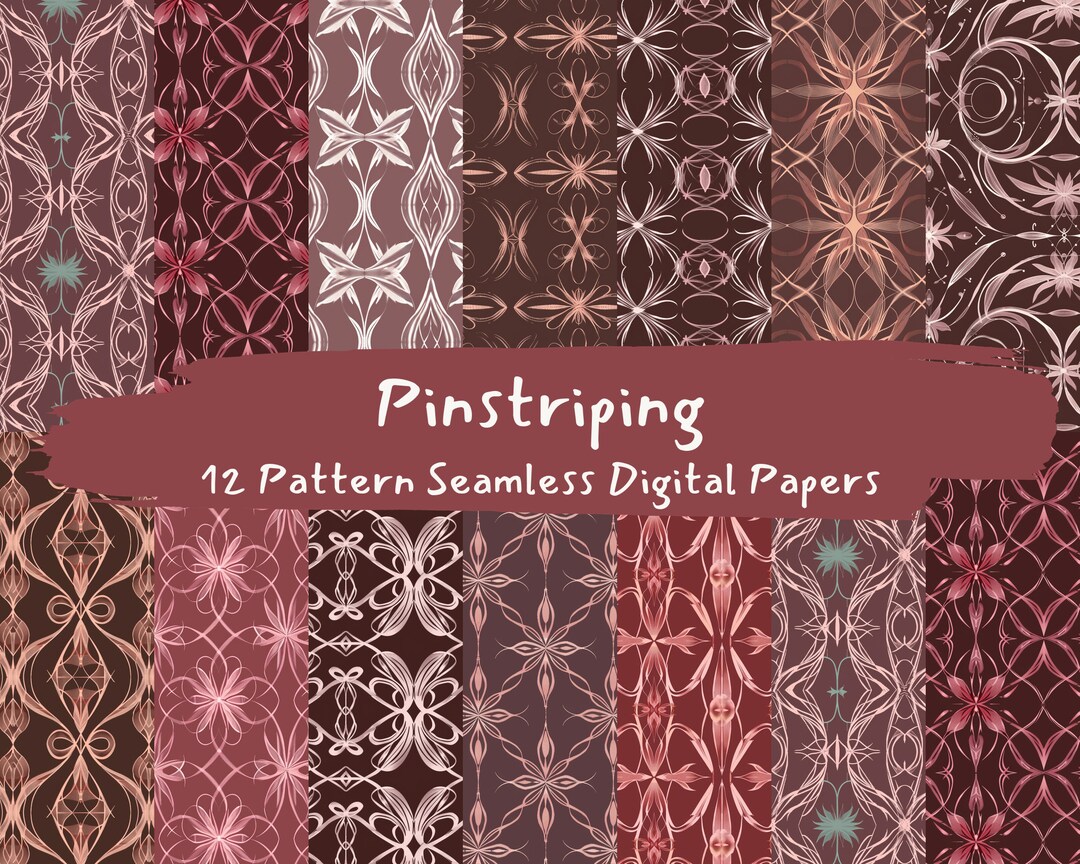 Pinstriping Pattern Seamless Digital Papers - Printable Scrapbook Paper ...