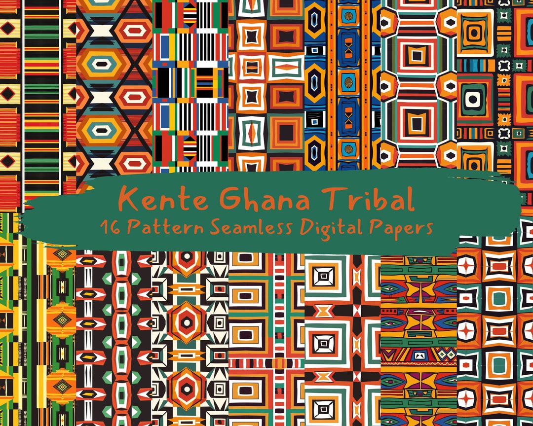 Kente Ghana Tribal Pattern Seamless Digital Papers - Printable ...