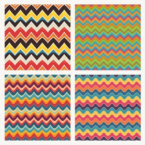 Summer Chevron Pattern Seamless Digital Papers - Printable Scrapbook ...