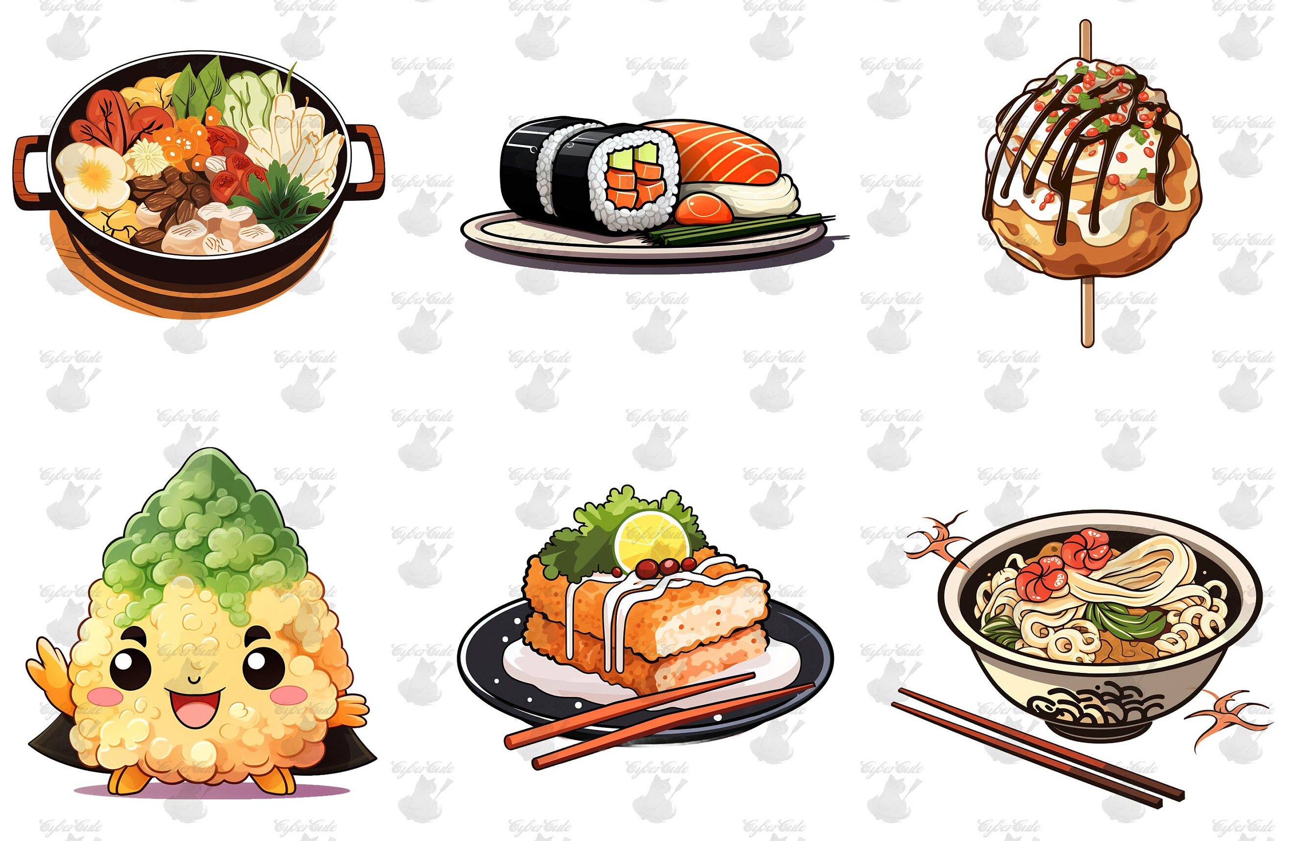 Japanese Food, Digital Clip Art Graphics in PNG Format Transparent ...