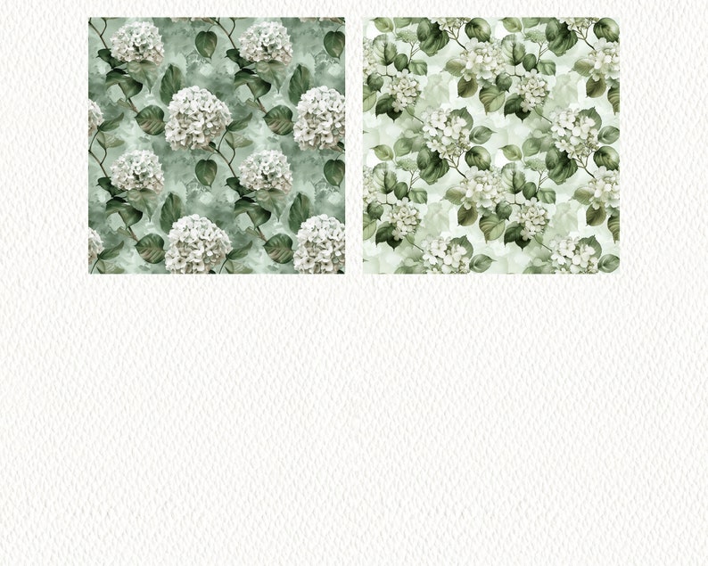 Summer Hydrangea Pattern Seamless Digital Papers - Printable Scrapbook ...
