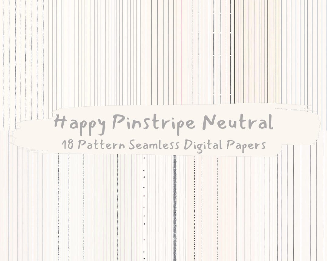 Happy Pinstripe Neutral Pattern Seamless Digital Papers - Printable ...