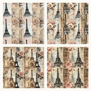 Vintage Paris Journal Pattern Seamless Digital Papers - Printable ...