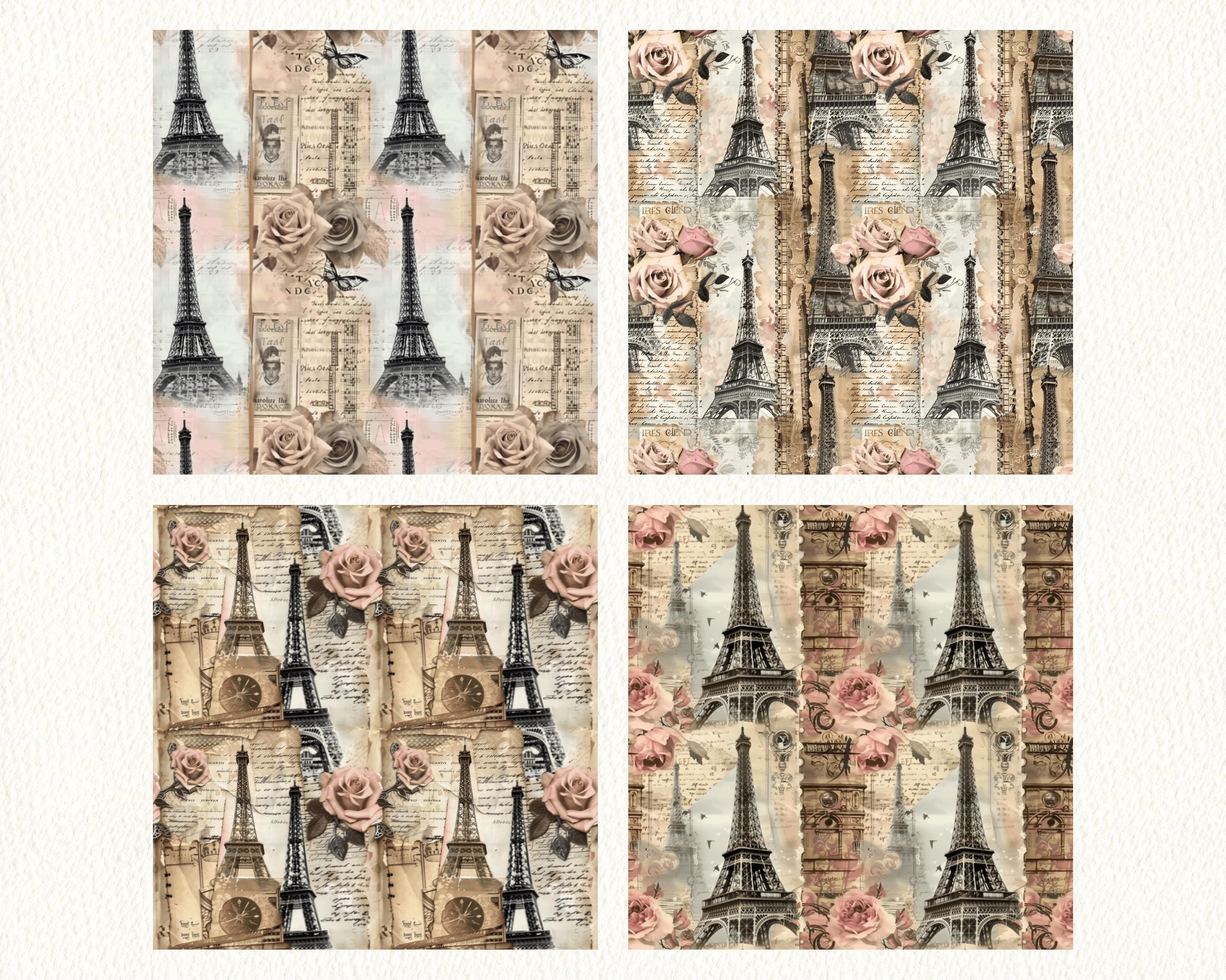 Vintage Paris Journal Pattern Seamless Digital Papers - Printable ...