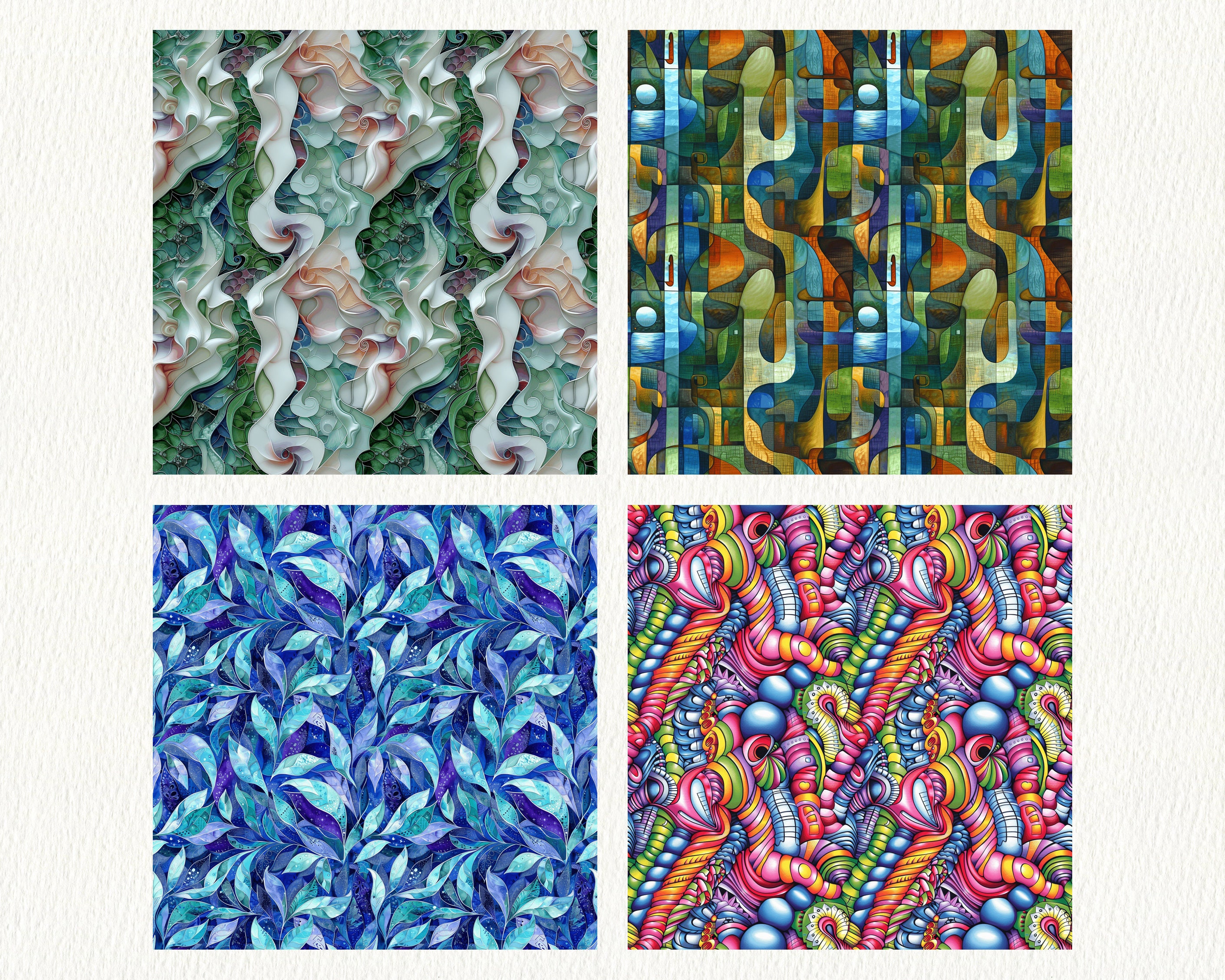 Jewel Toned Zentangle Pattern Seamless Digital Papers - Printable ...