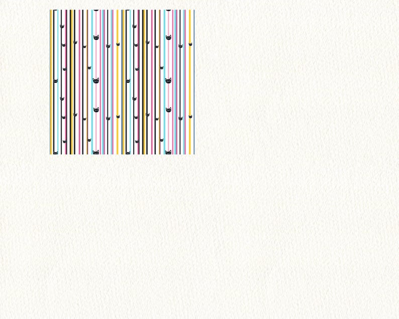Musical Cat Stripes Pattern Seamless Digital Papers - Printable ...