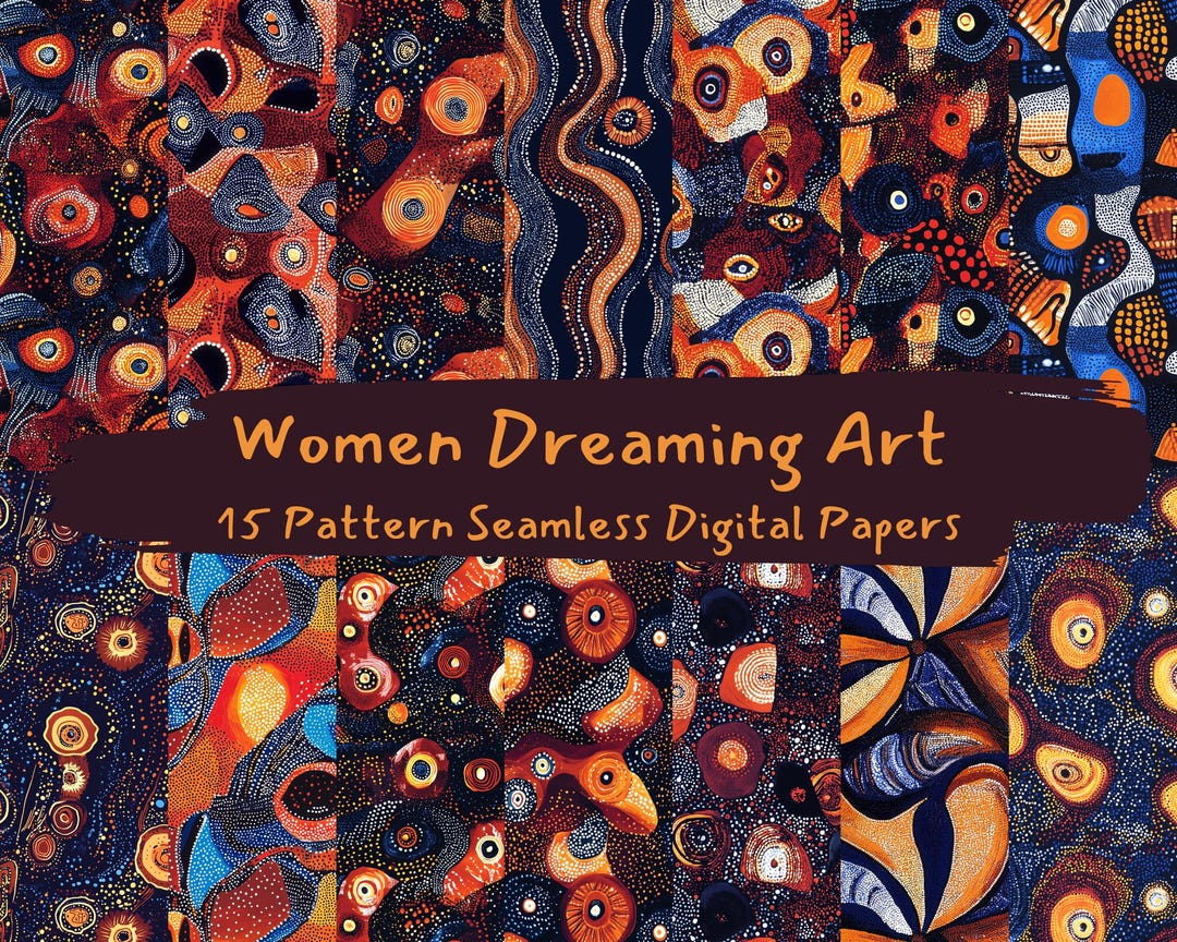 Women Dreaming Art Pattern Seamless Digital Papers - Printable ...