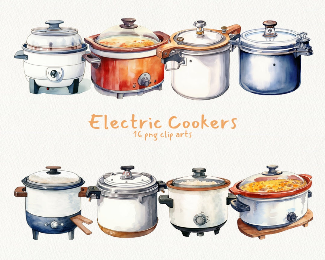 Electric Cookers, Digital Printable Clip Art Graphics in PNG Format ...