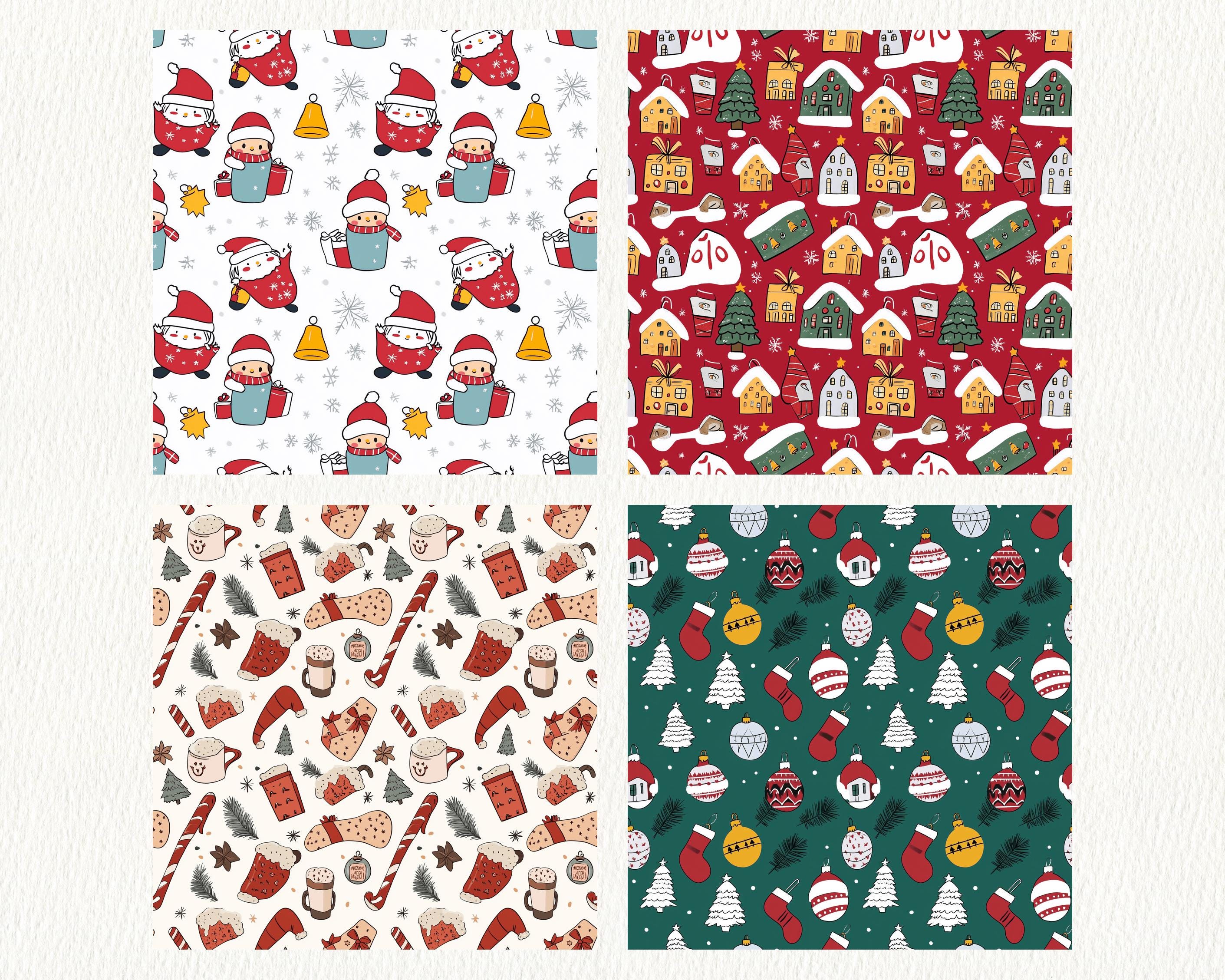 Boho Christmas Movie Pattern Seamless Digital Papers - Printable ...