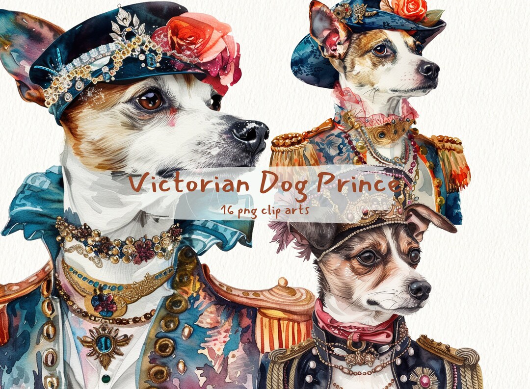 Victorian Dog Prince Digital Printable Clipart Bundle in PNG Format ...