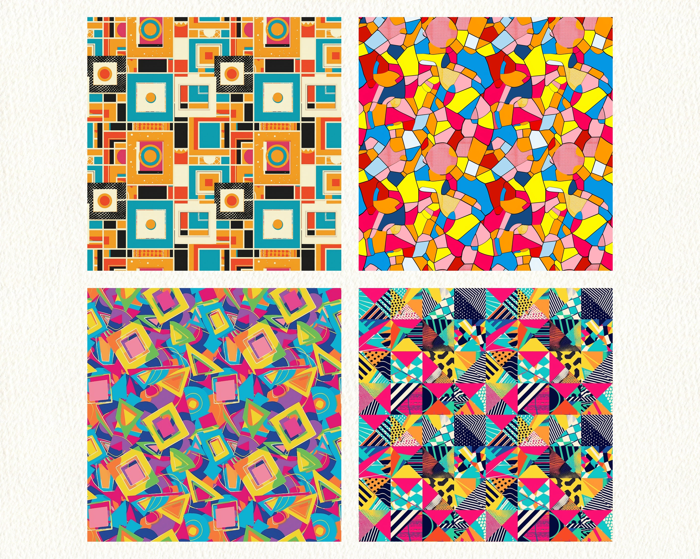 Abstract Pop Art Pattern Seamless Digital Papers - Printable Scrapbook ...