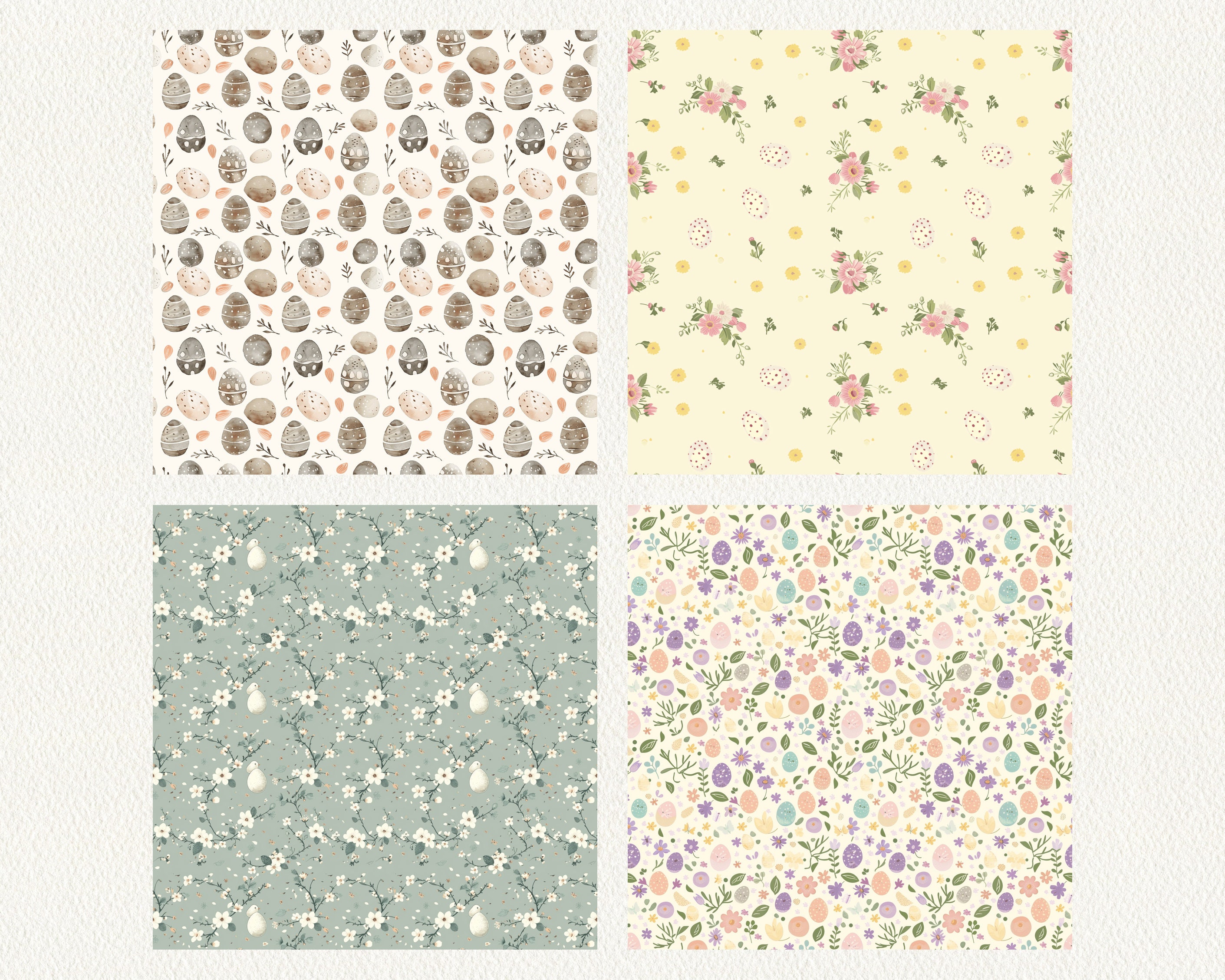 Easter Egg Pattern Seamless Digital Papers Printable Scrapbook Paper ...
