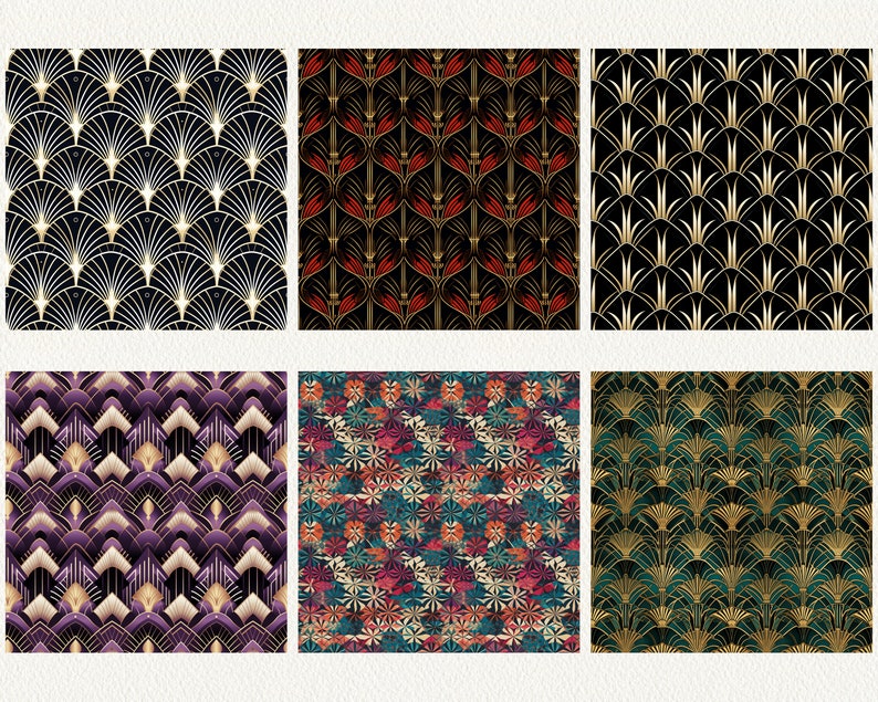 Art Deco Pattern Seamless Digital Papers Seamless Tile Patterns ...