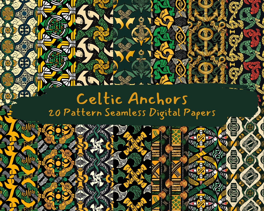 Celtic Anchors Pattern Seamless Digital Papers - Printable Scrapbook ...
