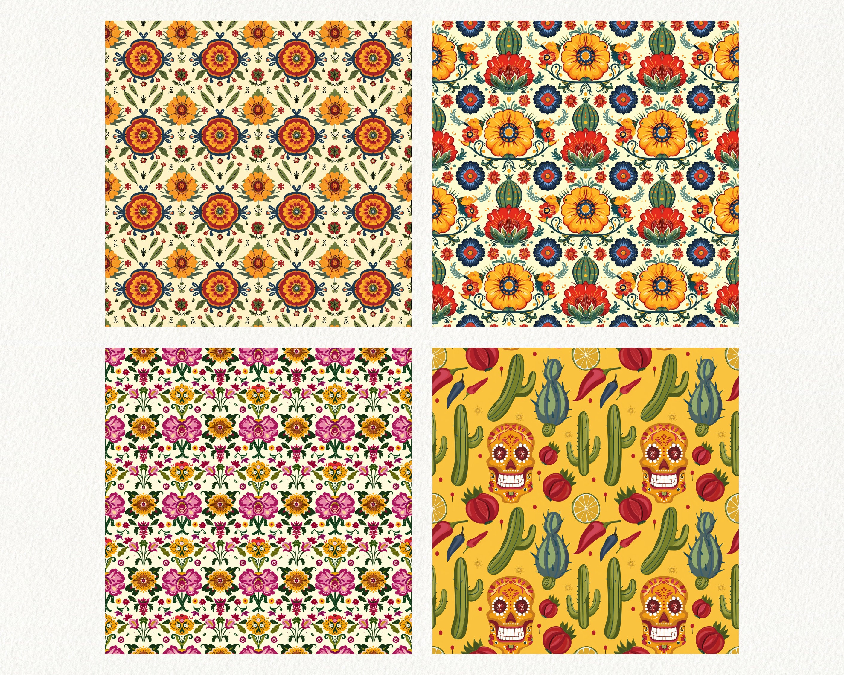 Traditional Mexican Pattern Seamless Digital Papers - Printable ...