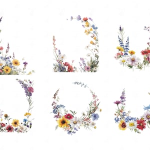 Wildflower Borders Printable Clipart, Png Format, Transparent ...