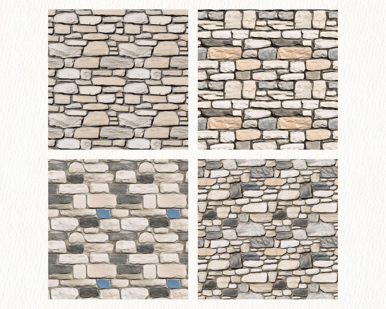 Modern Style Stone Pattern Seamless Digital Papers - Printable ...