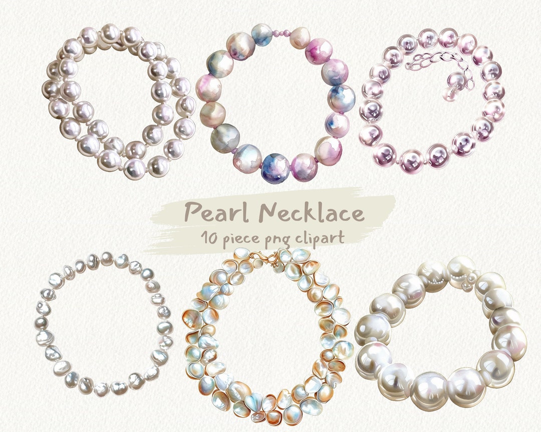Pearl Necklace Digital Printable Clip Art Graphics in PNG Format ...