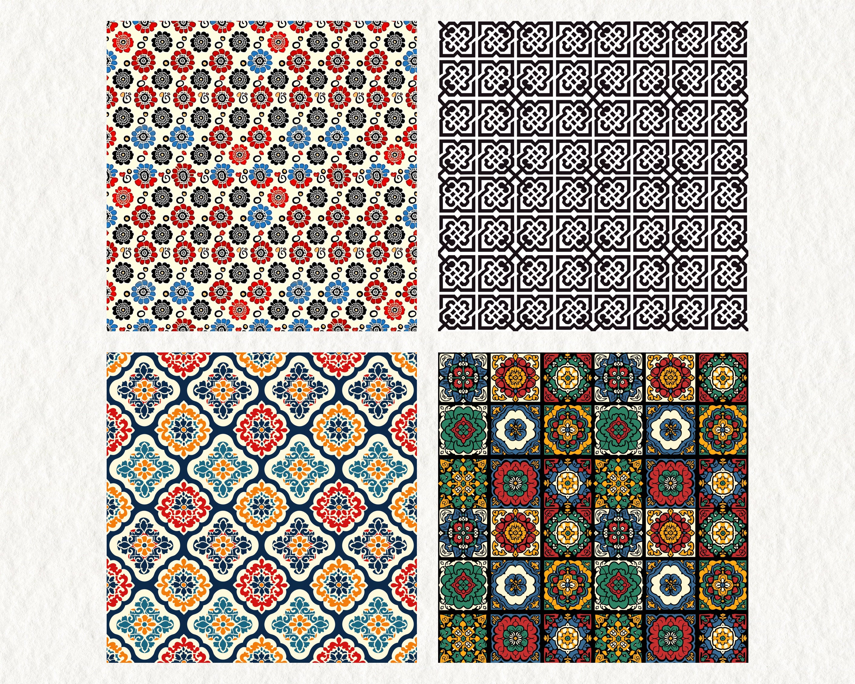 Korean Traditional Pattern Seamless Digital Papers - Printable ...