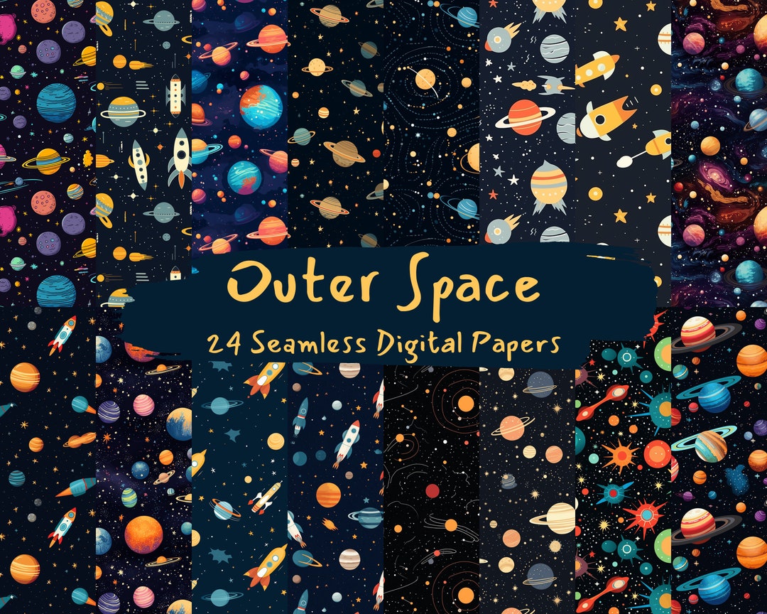 Outer Space Pattern Seamless Digital Papers - Tile Patterns Printable ...