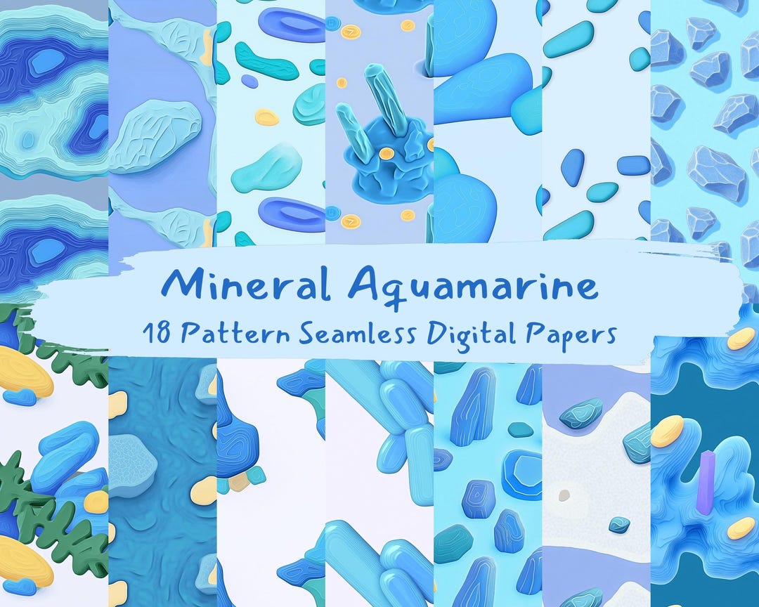 Mineral Aquamarine Pattern Seamless Digital Papers - Printable ...
