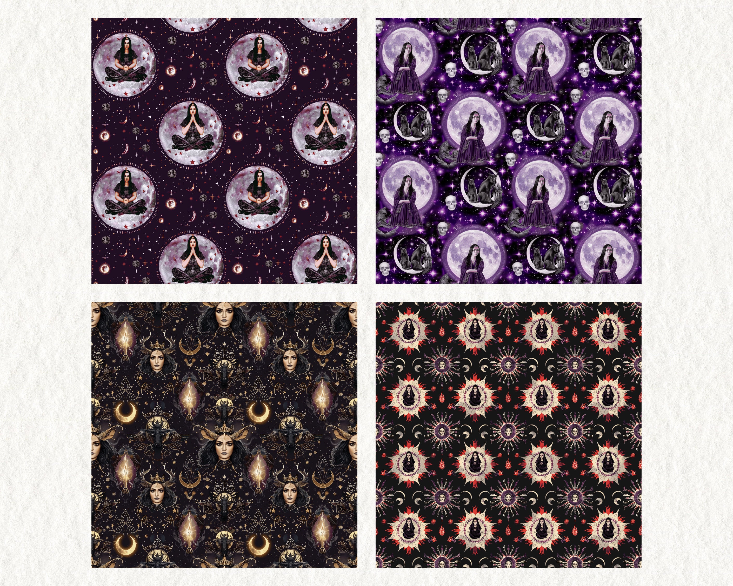 Hecate's Mystique Pattern Seamless Digital Papers - Printable Scrapbook Paper Instant Download ...