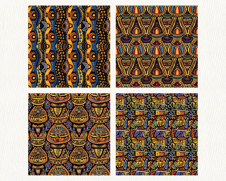 African Ankara Print Pattern Seamless Digital Papers - Printable ...