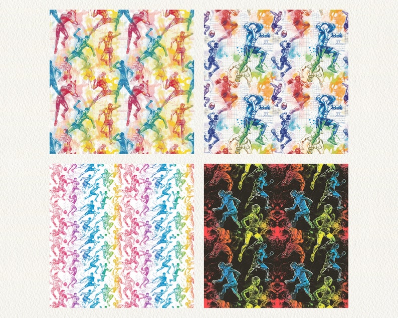 Gym Athletes Spirits Pattern Seamless Digital Papers - Printable ...