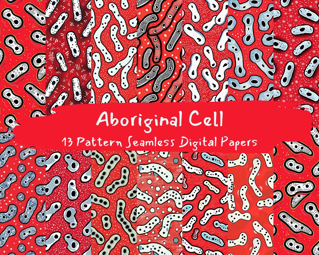 Aboriginal Cell Pattern Seamless Digital Papers - Printable Scrapbook ...