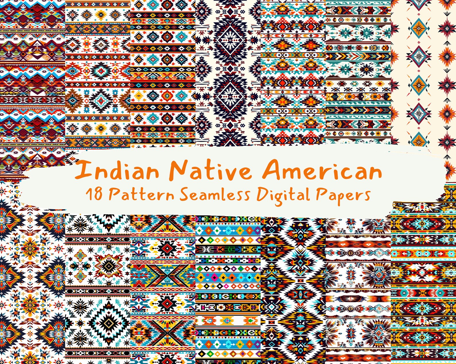 Indian Native American Pattern Seamless Digital Papers - Printable ...