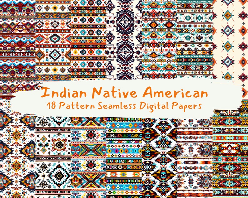 Indian Native American Pattern Seamless Digital Papers - Printable ...