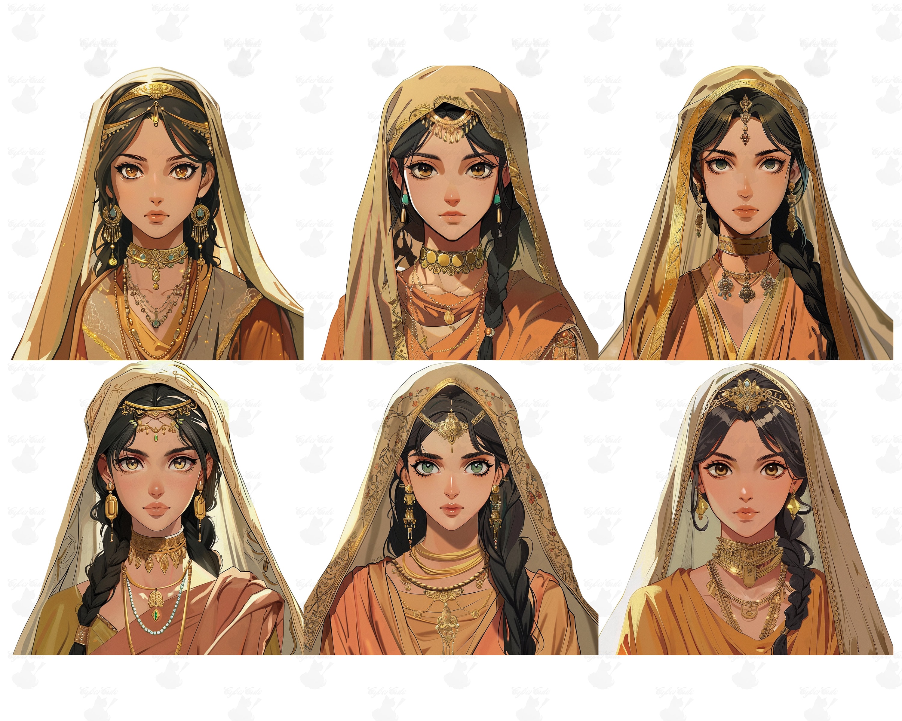Persian Princess Digital Printable Clipart Bundle in PNG Format ...