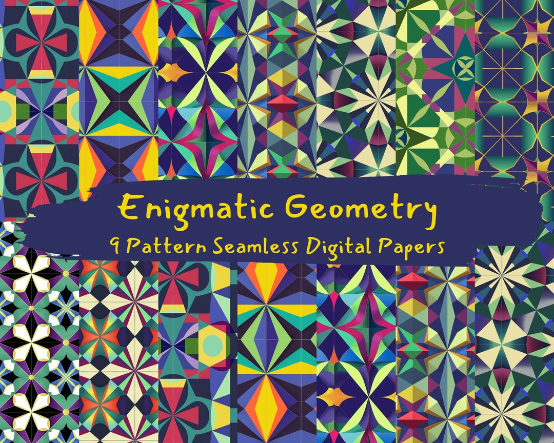 Enigmatic Geometry Pattern Seamless Digital Papers - Printable ...