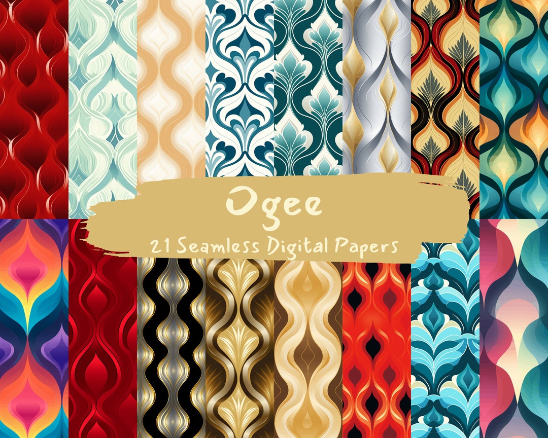 Ogee Pattern Seamless Digital Papers - Tile Patterns Printable Paper ...