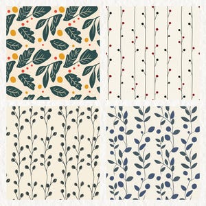 Christmas Sprigs Pattern Seamless Digital Papers - Printable Scrapbook ...