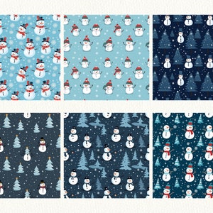 Snow Man Winter Pattern Seamless Printable Patterns, Instant Download ...