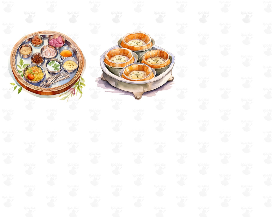 Indian Cuisine, Digital Printable Clip Art Graphics in PNG Format ...