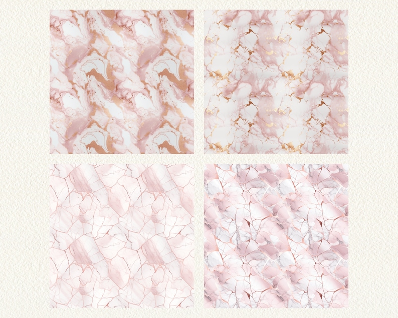 Rose Gold Marble Pattern Seamless Digital Papers Tile Patterns ...