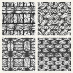 Artsy Tire Stack Pattern Seamless Digital Papers - Printable Scrapbook ...