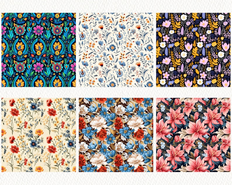 Calico Seamless Digital Papers Seamless Tile Patterns Printable ...